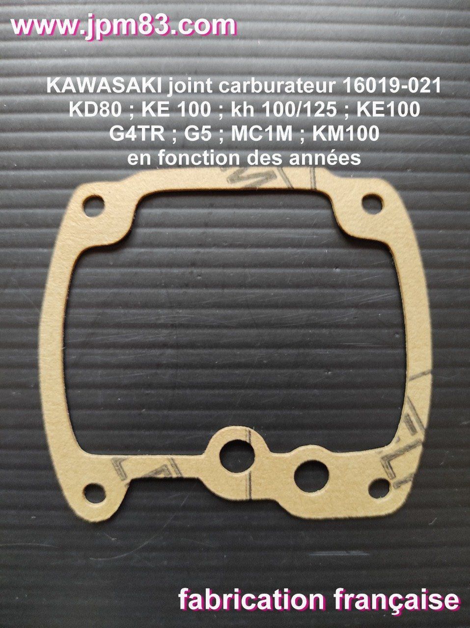 Joint carburateur KAWASAKI 16019-021 pour KD80 KE100 KH100/125 G4TR G5 ...